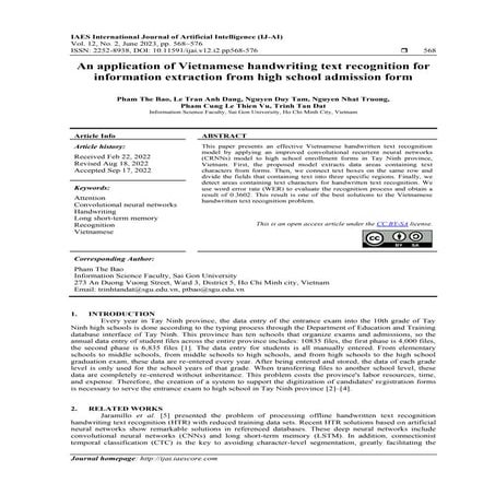 An application of Vietnamese handwriting text recognition for ...