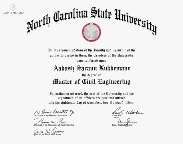 Master of Civil Engineering Certificate PPT