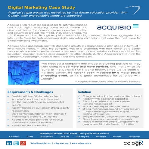 Cologix Digital Marketing Case Study (Acquisio) | PDF | Large Business ...