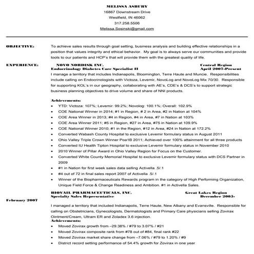 Bob's Novo resume 2016 | DOC