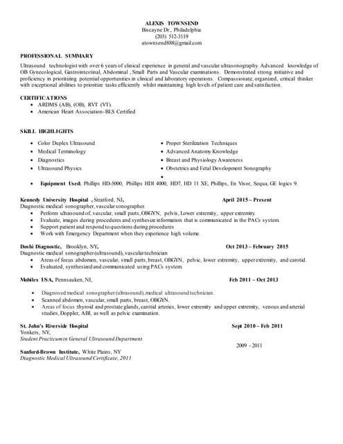 ERICA PARASKEVAKOS ARDMS-Resume | PDF