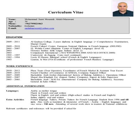 Mohamed_Sami_Tour_guide(Ar-Fr-En) CV | PDF