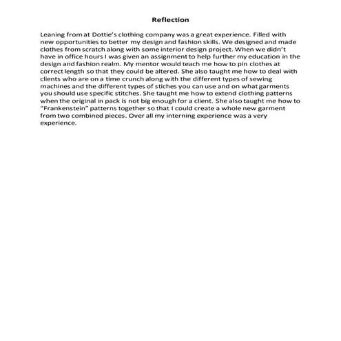 REflection Essay | PDF