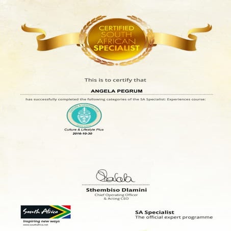 South Africa cert 2 | PDF