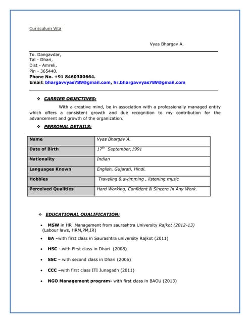 Owais CV | DOCX | Business | Business and Finance