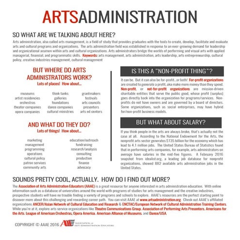 ARTS ADMINISTRATION One-Sheet | PDF