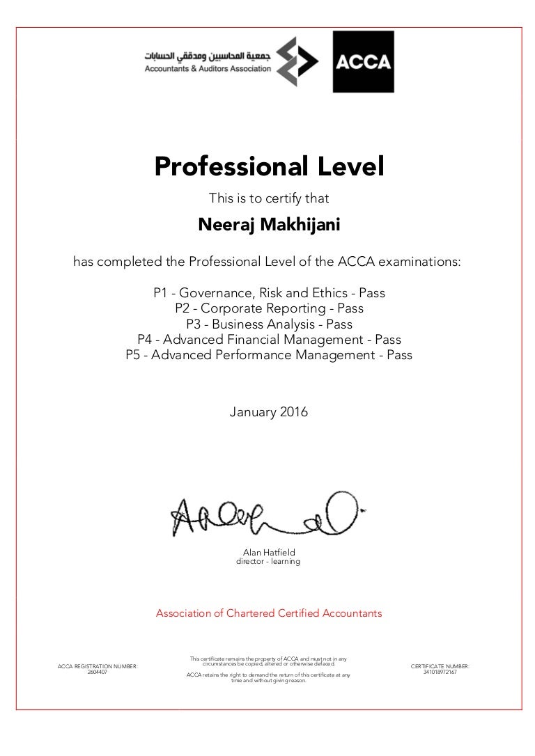 ACCA CERTIFICATE