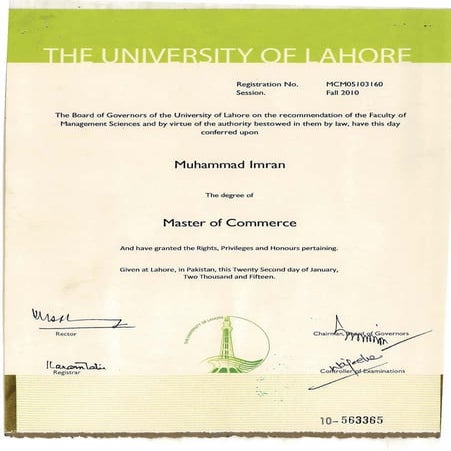 M.COM ATTESTED DEEGREE | PDF