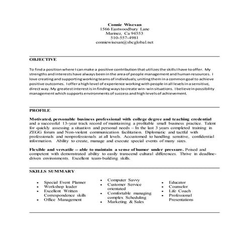 Resume, Connie Wisesan 2015 | DOCX