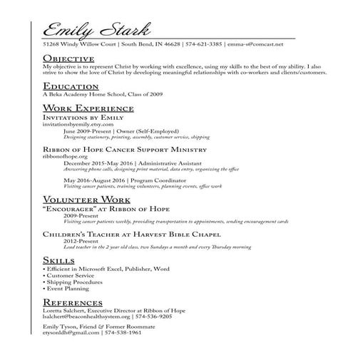 Emily Stark Resume | PDF