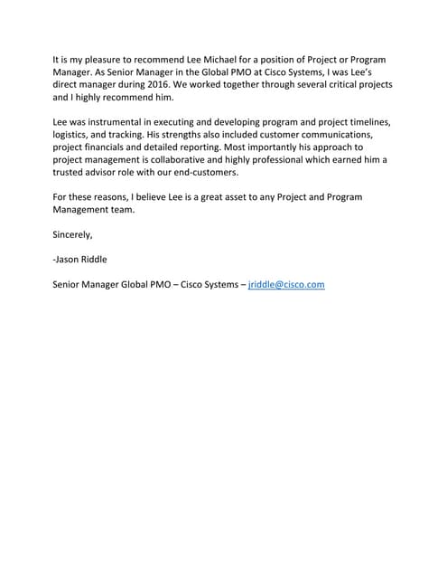 S&I Letter of Recommendation | PDF | Video Production | Content Production