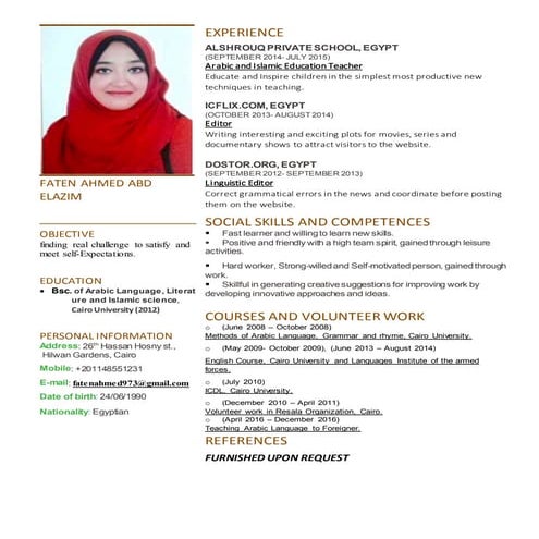 Arabic Lecturer | DOCX
