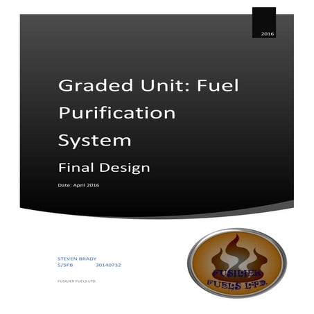 Graded Unit Project Fuel Purification Final Report Online Submission (1 ...