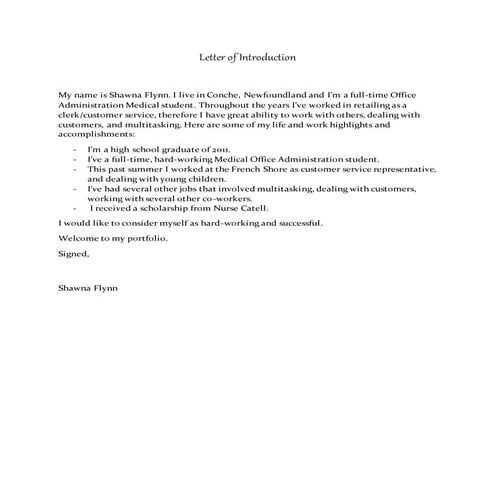Letter of Introduction | DOCX
