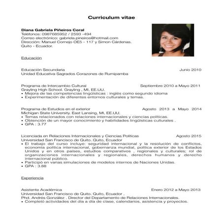 Curriculum vitae_2015 | PDF