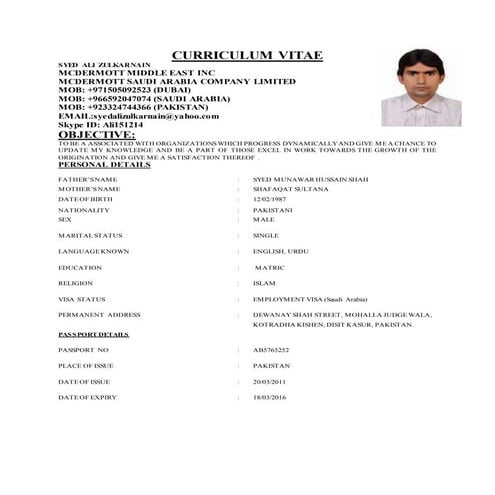 Curriculum Vitae | PDF