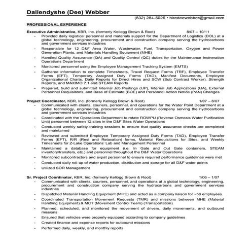 Webber, Dallendyshe Resume | DOC