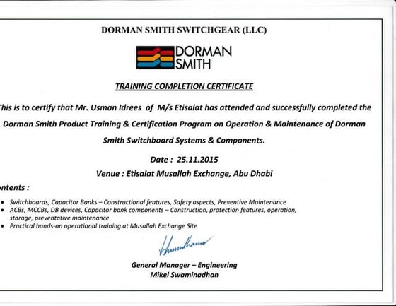 DC Battery Training Certificate by Enersys | PDF