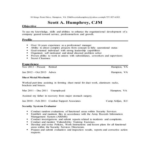 Short Resume | DOC