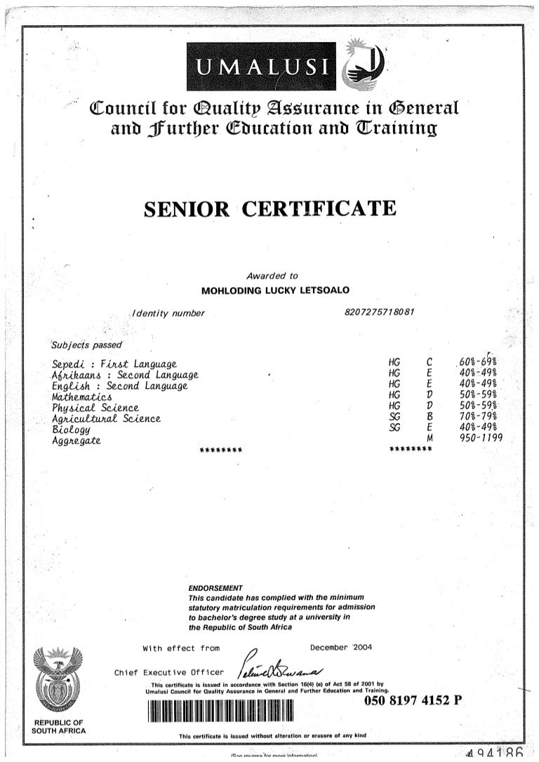 MATRIC CERTIFICATE matric-certificate