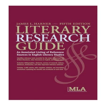 (2008) Literary Research Guide (PDF) by James L. Harner | Modern ...