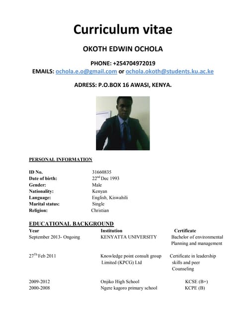 CURRICULUM VITAE. afrikaans docx | PDF