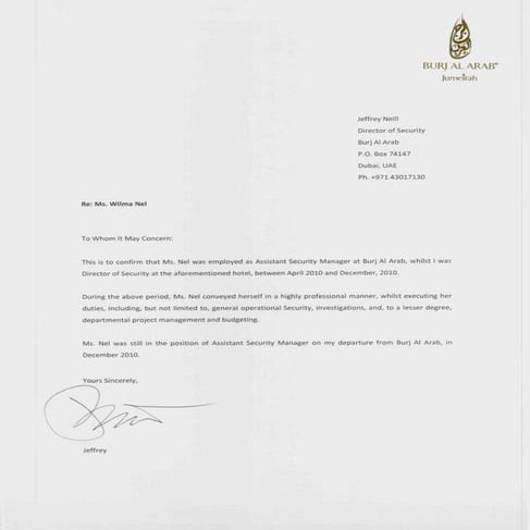 Letter of Employment BAA | PDF