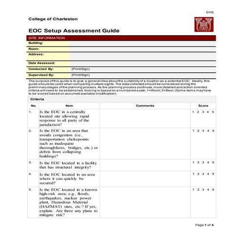 EOC Checklist CofC | PDF