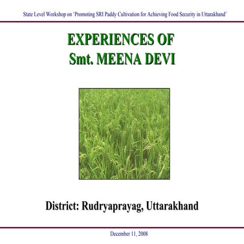 0884 Experiences of Smt. Meena Devi. District: Rudryaprayag, Uttarakhand | PPT