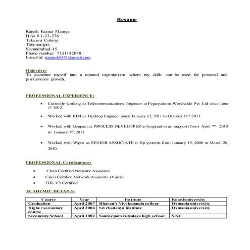 Rajesh Resume | DOCX