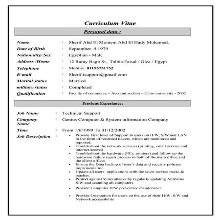 Curriculum Vitae of sherif | PDF
