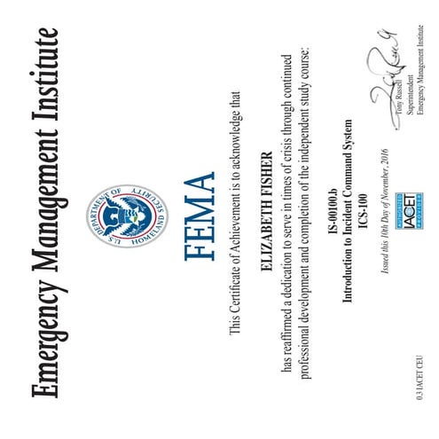 Fema Certification | PDF