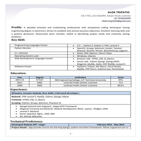 alok tripathi updated resume . (2) | PDF
