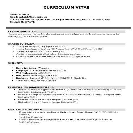 mahatab alam cvnew | PDF