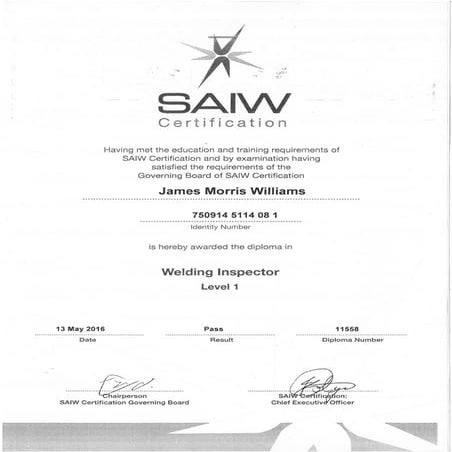 welding certificate | PDF