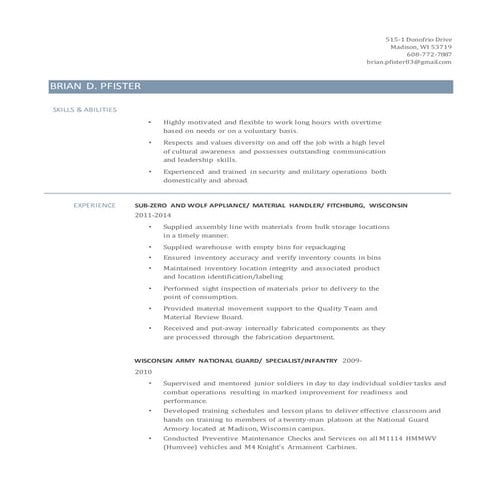 BRIAN PFISTER FINAL RESUME!! | DOCX