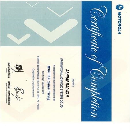 Mototrbo System Training Certificate MALAYSIA | PDF