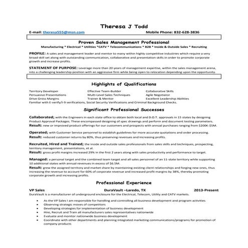 Theresa J Todd resume' SEP 10 2014 | DOCX