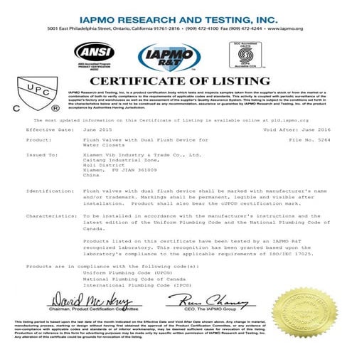 5264 UPC CERTIFICATE | PDF