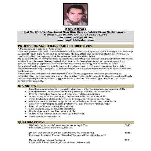 Aon Abbas CV 2 | DOCX | Business Administration | Business