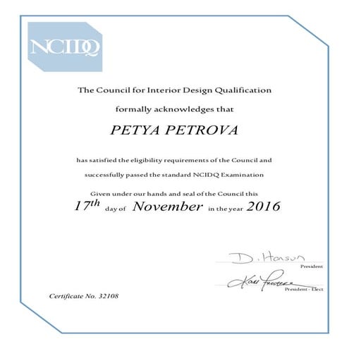 NCIDQ Certificate | PDF