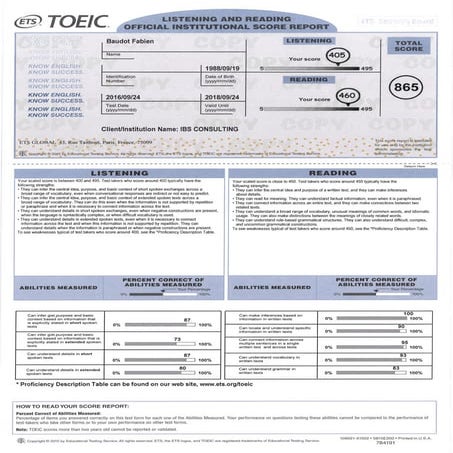 TOEIC results | PDF