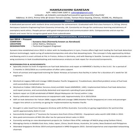 HAMSAVAHINI GANESAN CV Updated | PDF