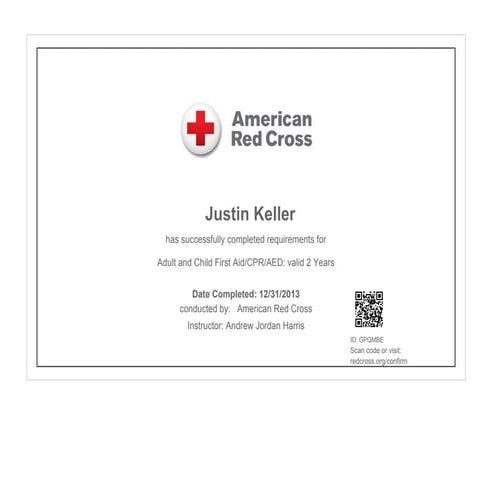 Red Cross Certification | PDF