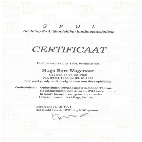 SPOL certificaat 1991 | PDF