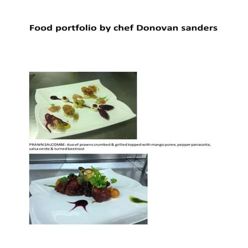 Food portfolio by chef Donovan sanders | DOCX