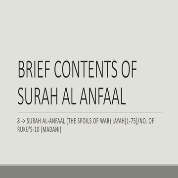08 contents of surah al anfaal | PPTX