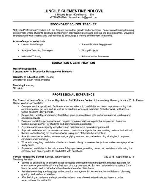 Teacher - Fully Editable ATS Resume Template.docx