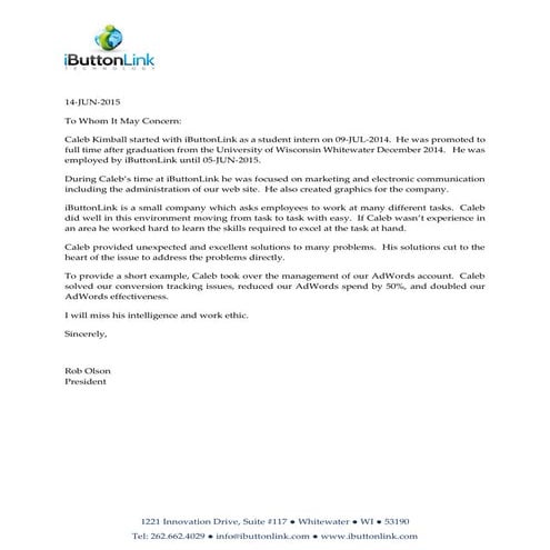 Letter of recommendation EG