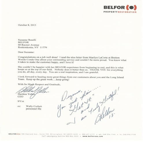 Belfor Sheldon Letter | PDF